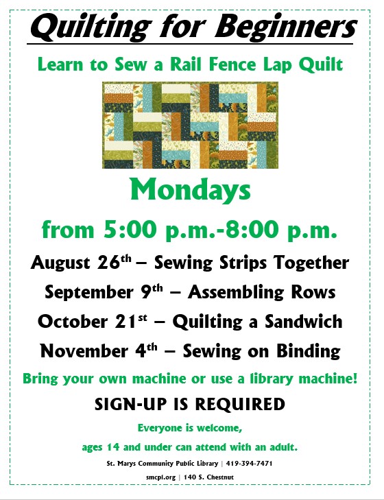 Quilting Class - St. Marys Community Public Library