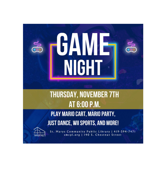 Video Game Night at the Library - St. Marys Community Public Library