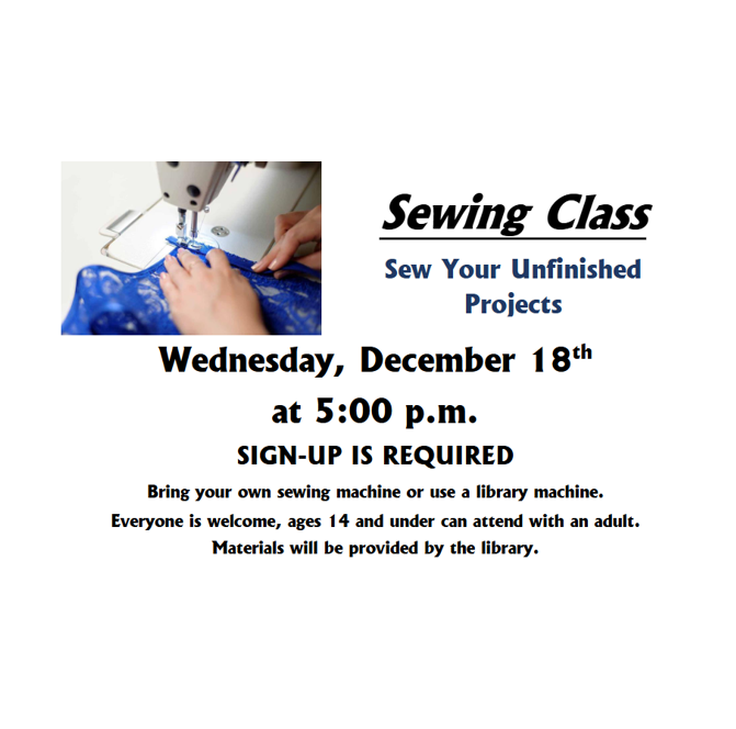 Sewing Unfinished Projects - St. Marys Community Public Library
